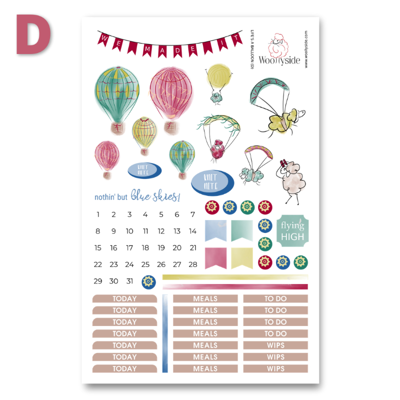 Life’s a Balloon Planner Stickers – Woollyside